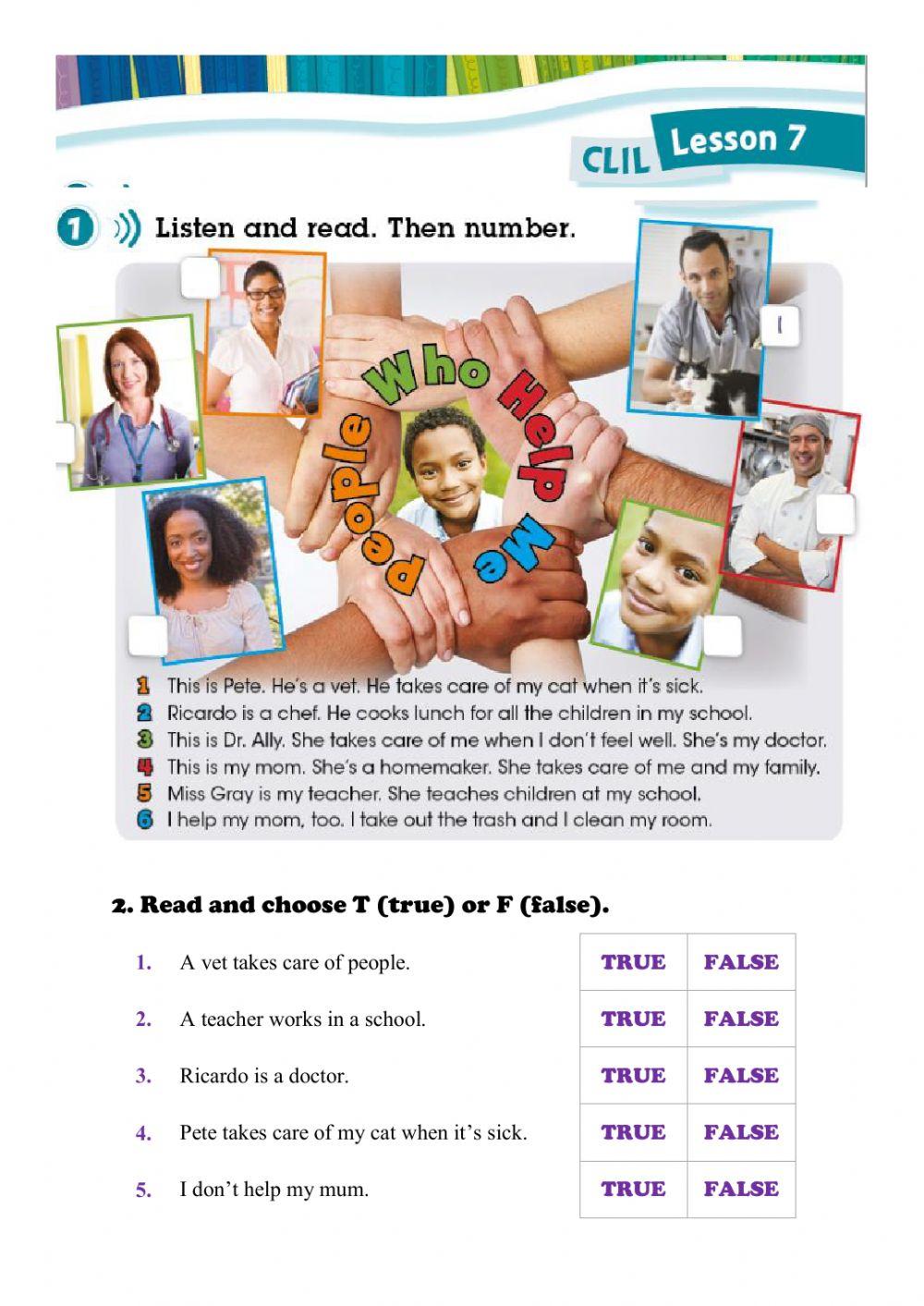 Jobs - People who help me worksheet | Live Worksheets