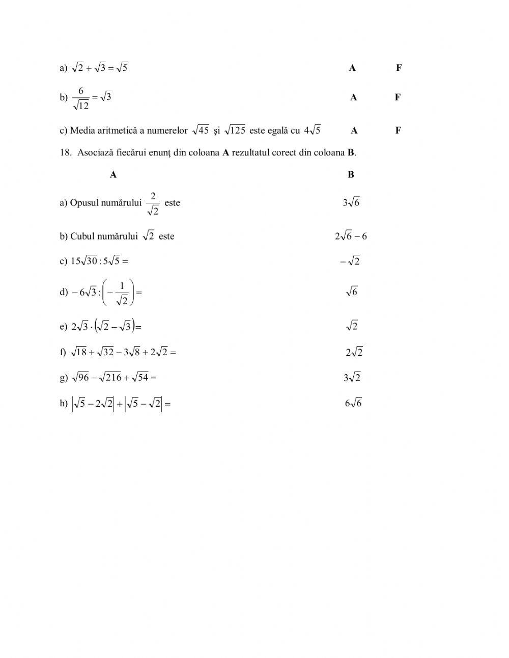 fisa- operatii cu numere reale 5966177 | Blindu