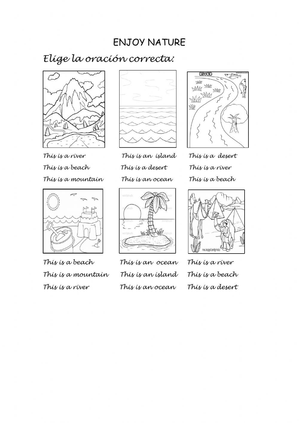 Enjoy nature worksheet | Live Worksheets
