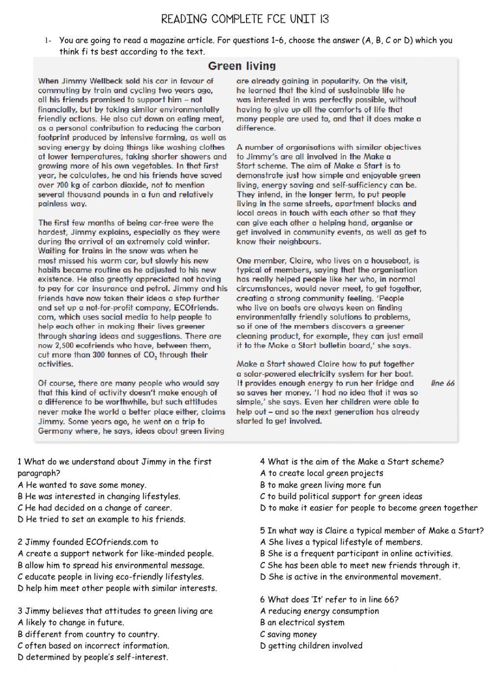 2147636 | Reading Unit 13 Complete FCE | Ariana Deotti