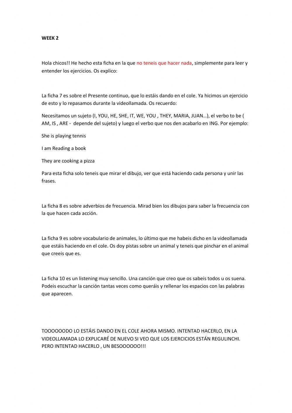 Week 2 worksheet | Live Worksheets