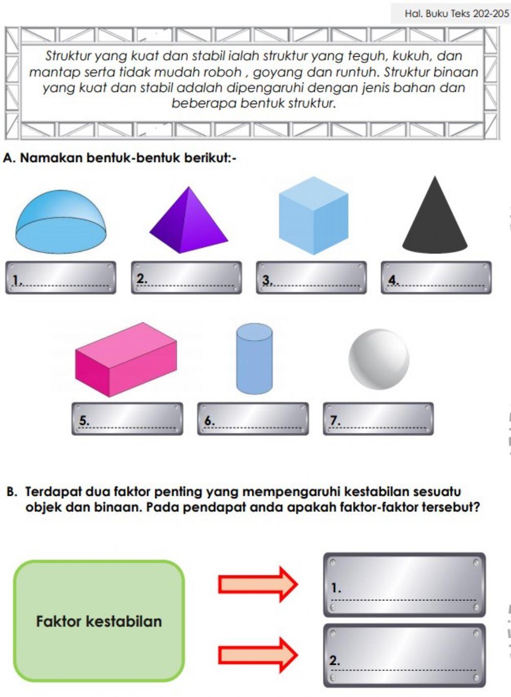 Kestabilan objek (1.0) worksheet | Live Worksheets