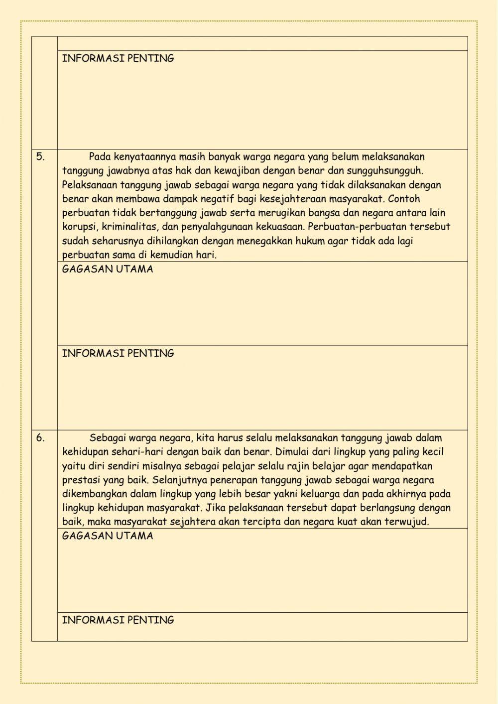 Bahasa informasi penting worksheet | Live Worksheets