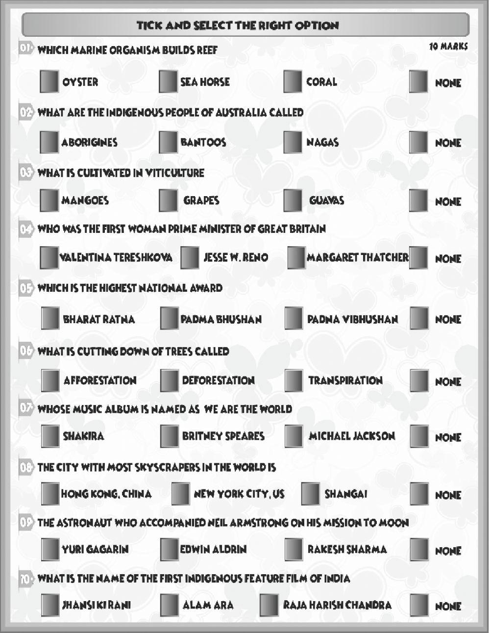 GK 4TH CLASS QU… | Free Interactive Worksheets | 4443873