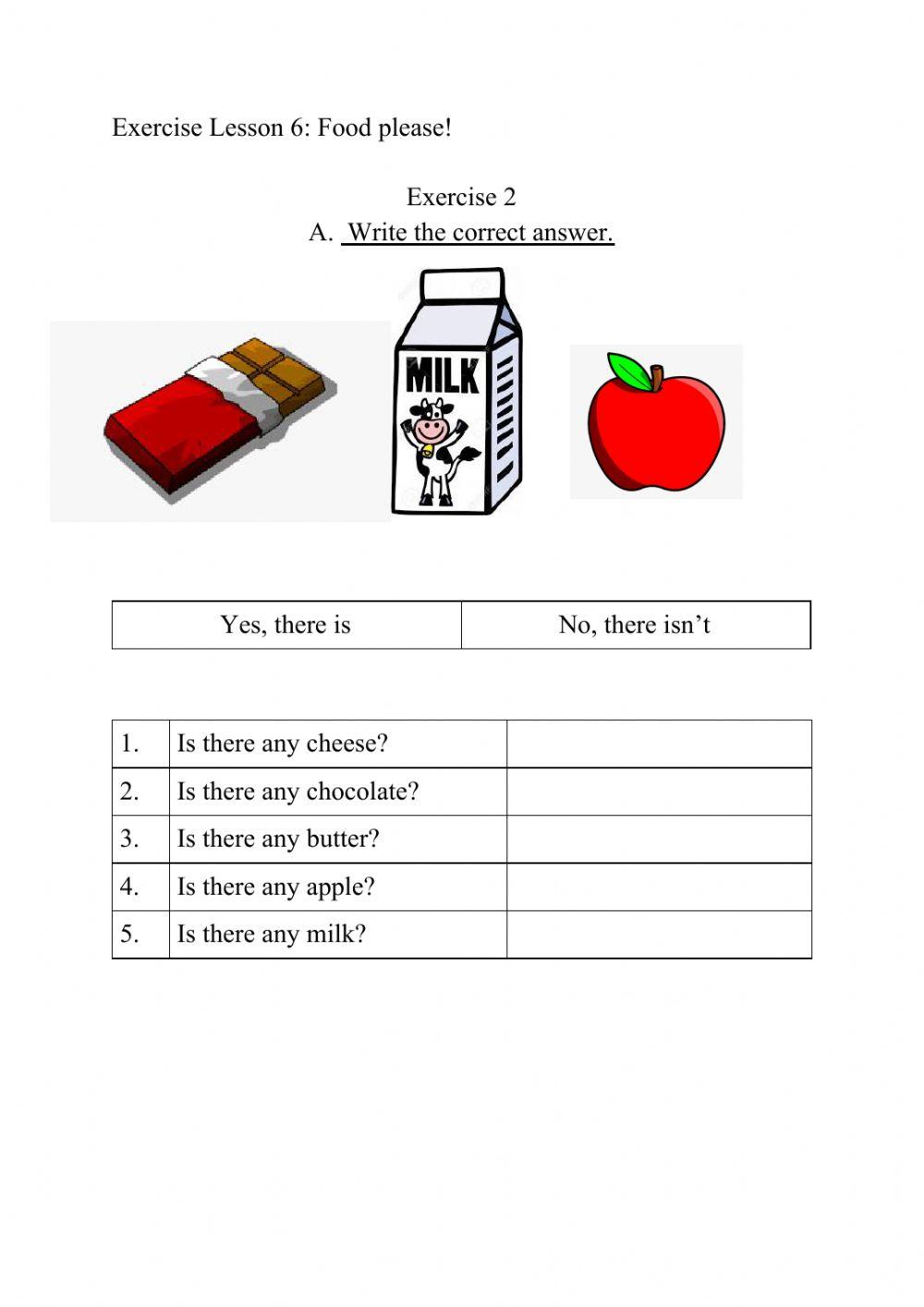 Exercise Unit 6 Food Please interactive worksheet | Live Worksheets