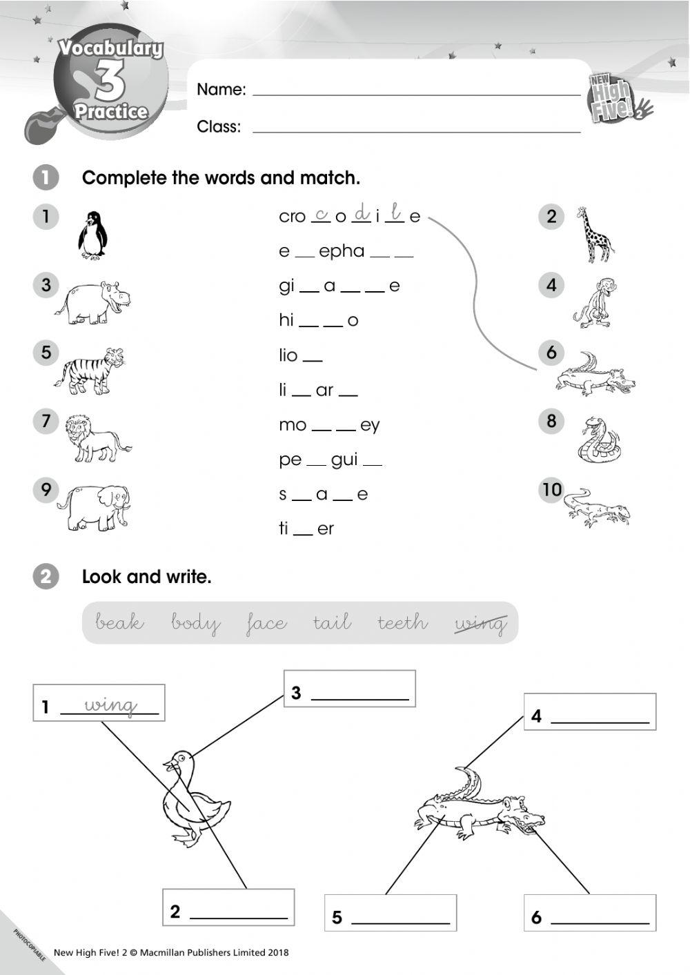 6251135 | High Five 2 VOCABULARY UNIT 3 | THE GLOBE