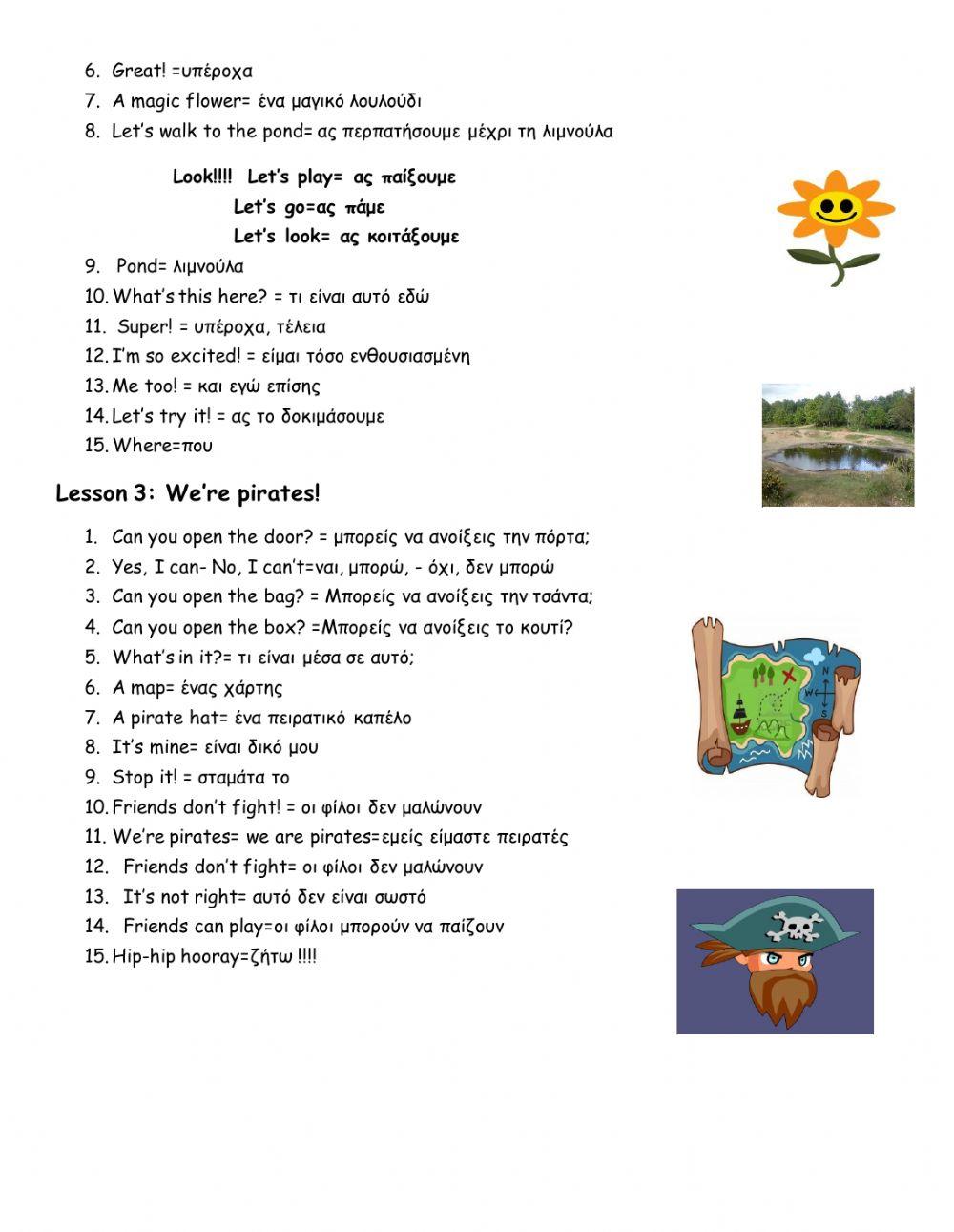 6251789 | Magic Book 2, Unit 1, Vocabulary list