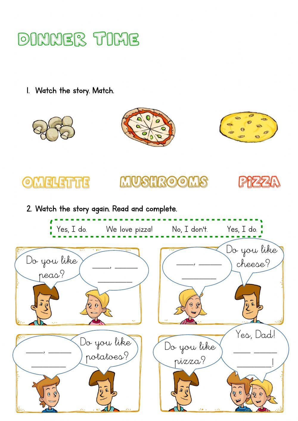 Dinner Time | Free Interactive Worksheets | 519272
