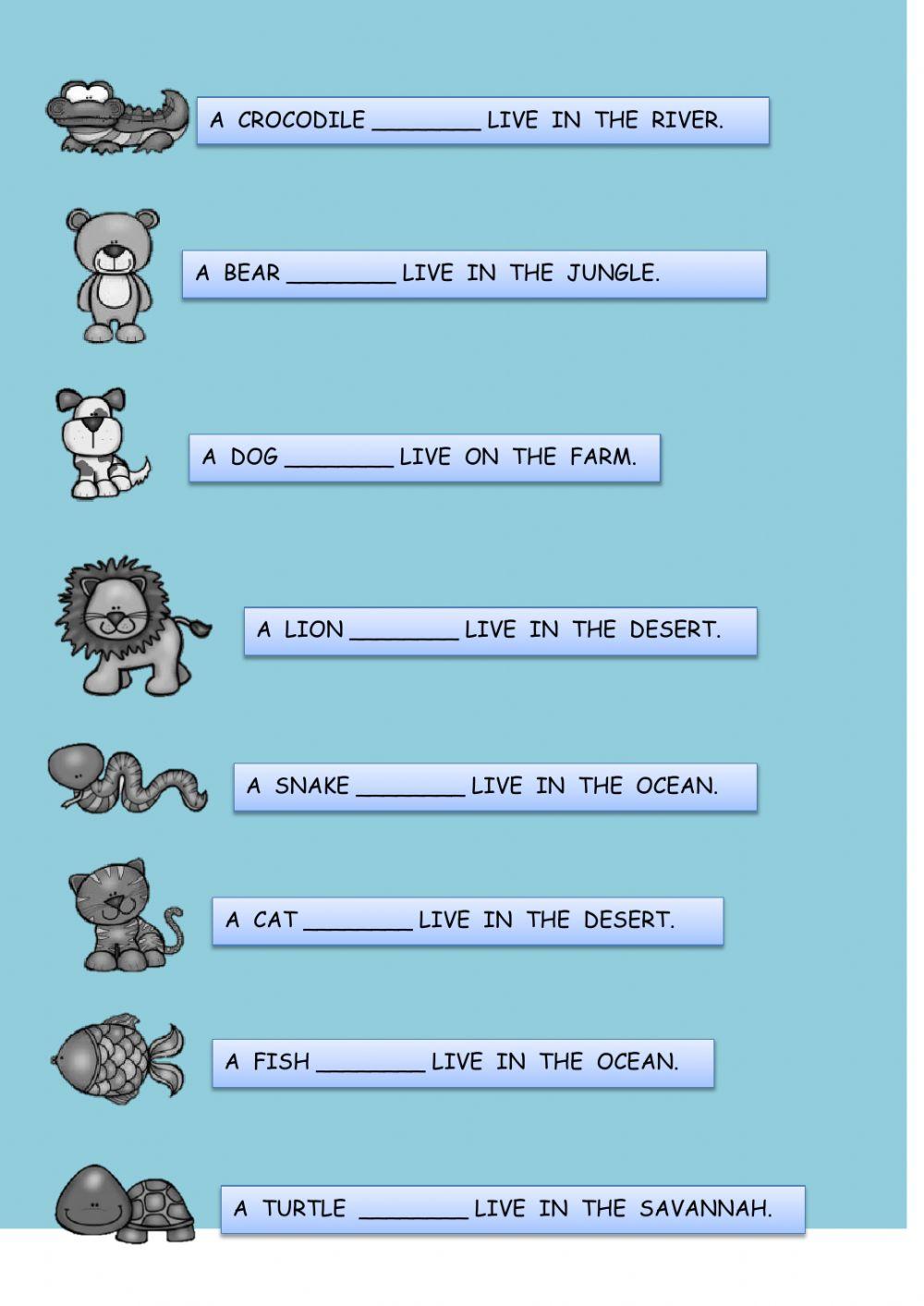 ANIMALS Where do they live? 6252534 | Cecilia Moro | Live