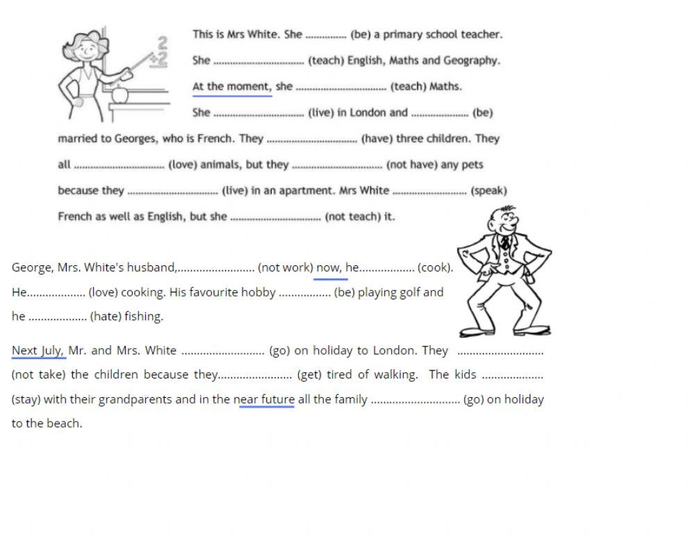 Tenses online worksheet for beginners | Live Worksheets