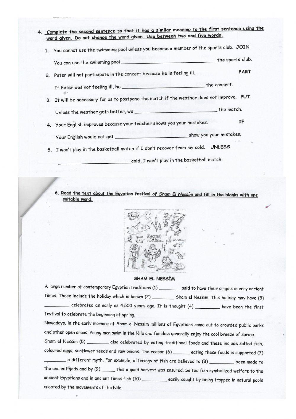 B2 - some use of english worksheet | Live Worksheets