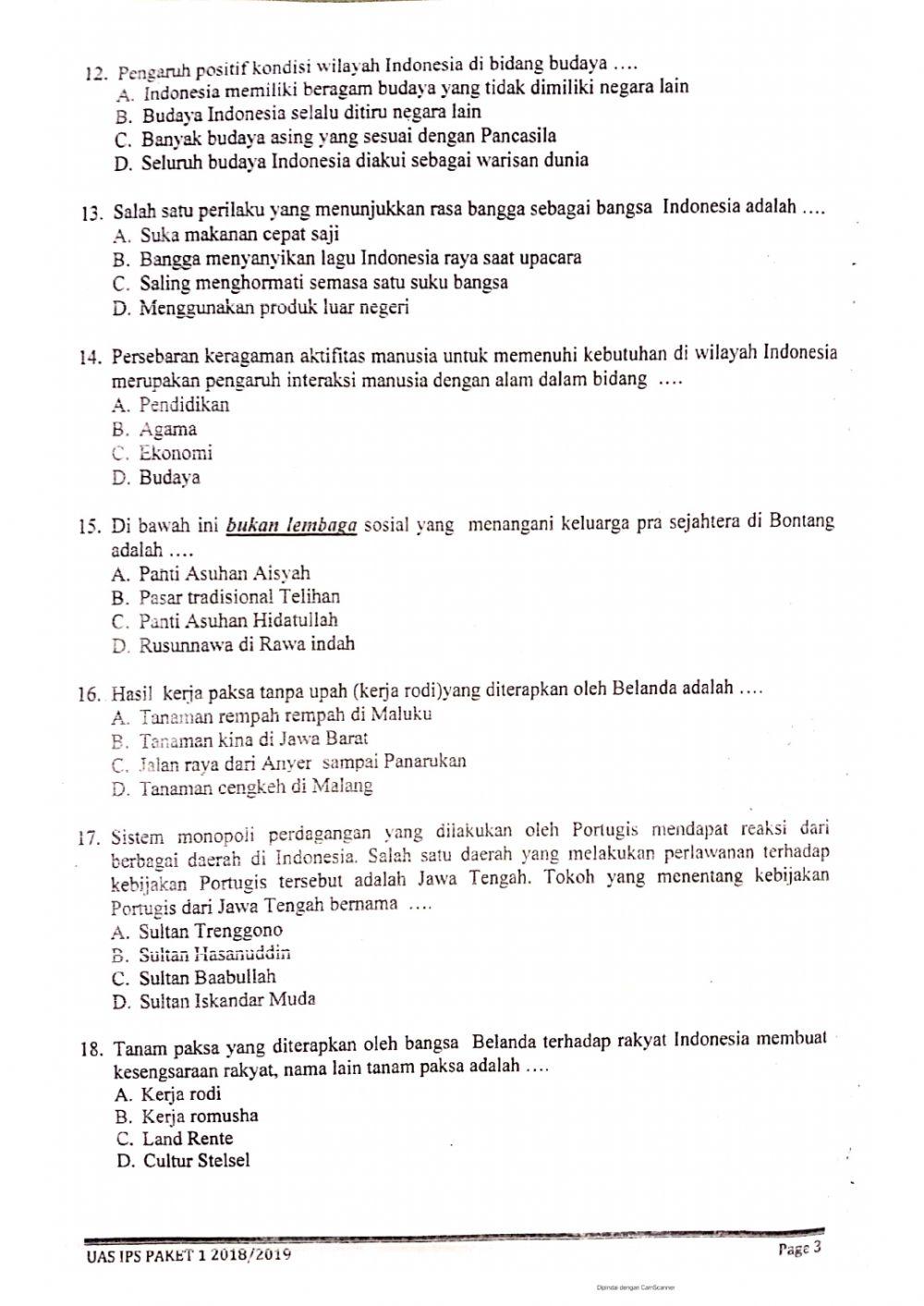 Soal ips interactive worksheet | Live Worksheets