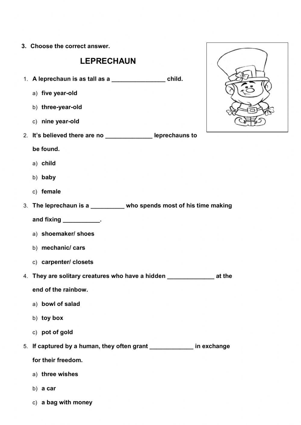Science exam 3rd grade Helen Parkhurst worksheet | Live Worksheets