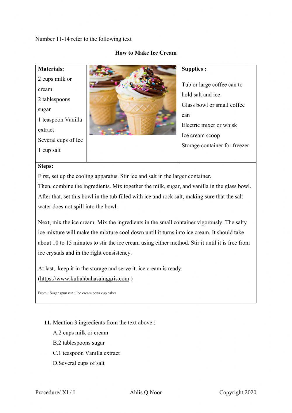 Procedural Text | Ahlis Qoidah Noor | Live Worksheets