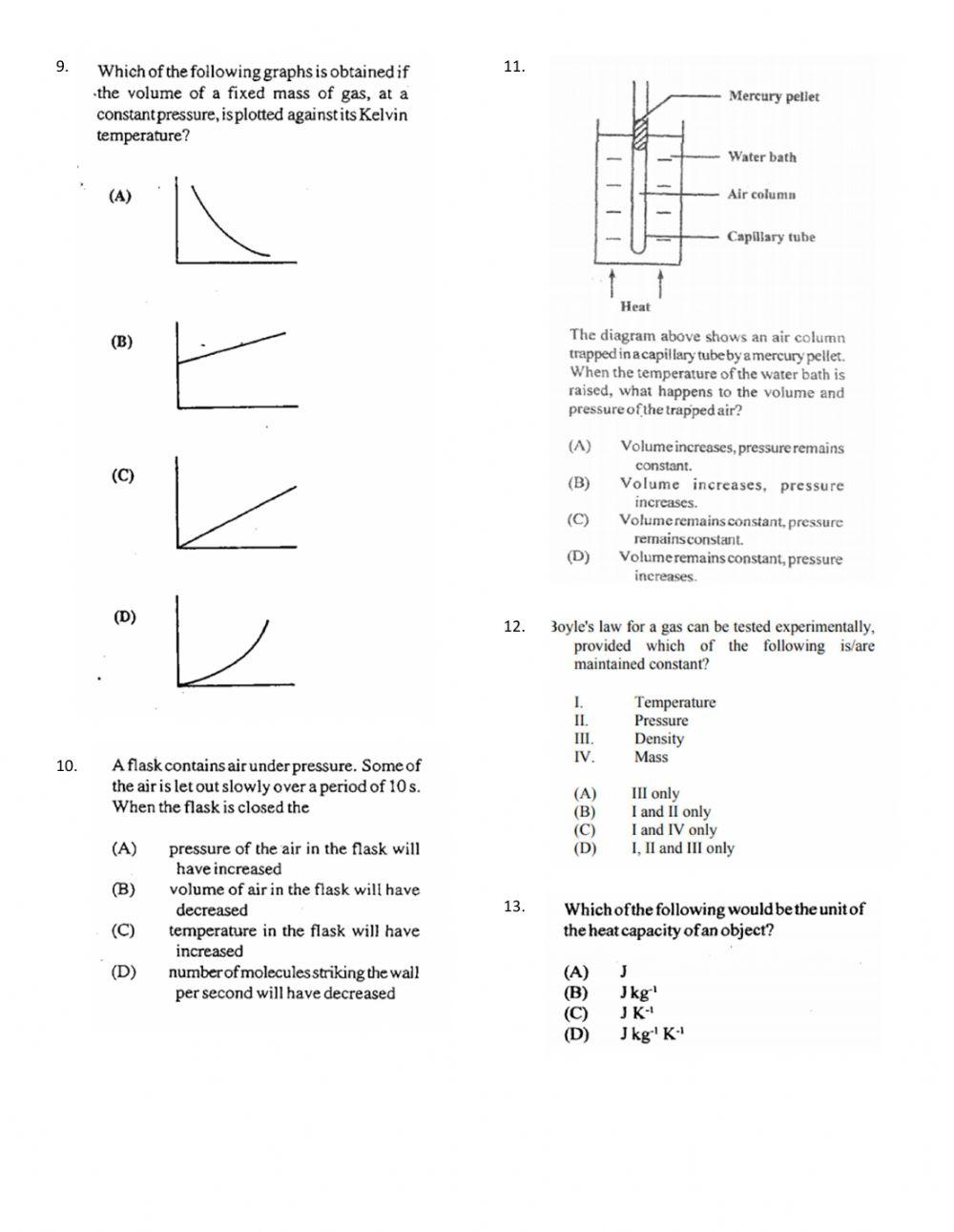 Collins CSEC Physics - CSEC Physics Multiple Choice Practice