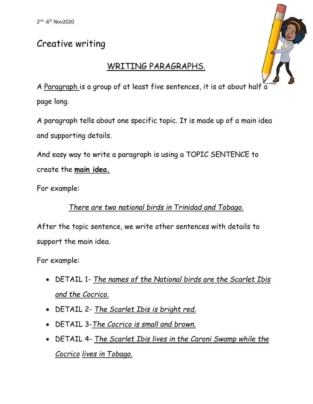 Paragraph Writi… | Free Interactive Worksheets | 465137