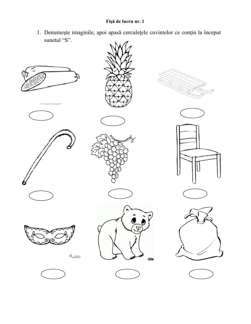 Sunetul S worksheet | Live Worksheets