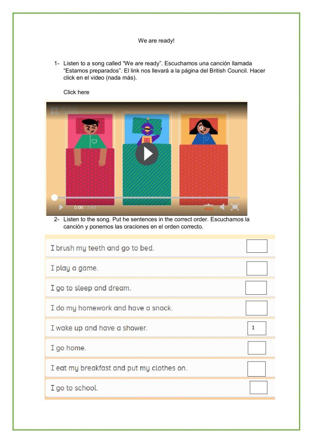 Routines 2 Online Worksheet Live Worksheets