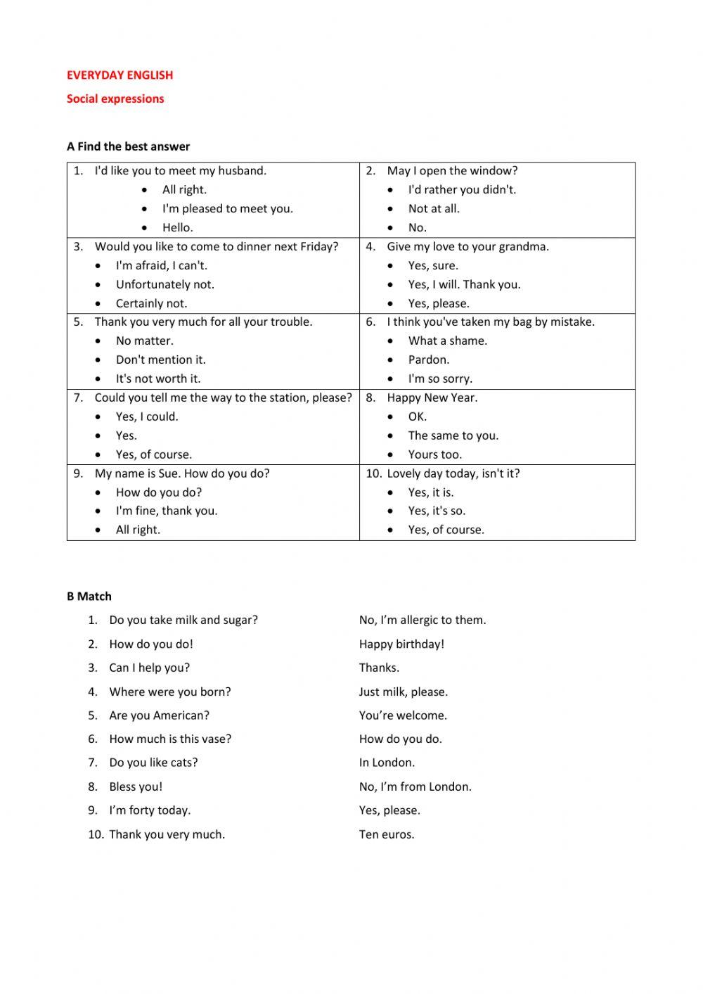 Social expressi… | Free Interactive Worksheets | 465718