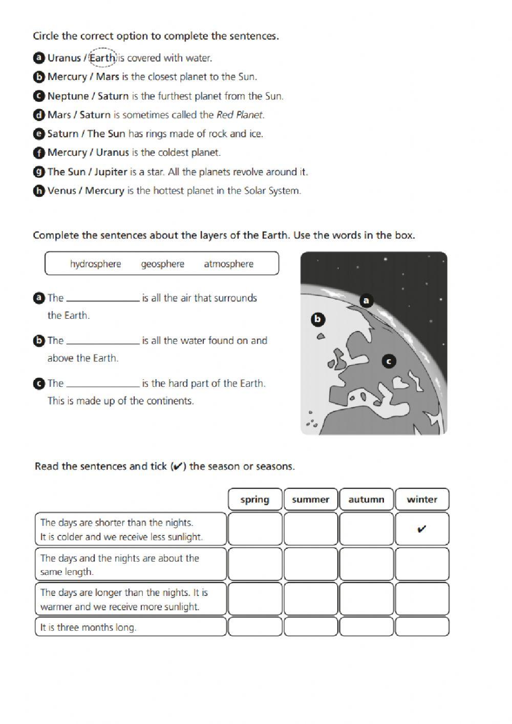 Review Solar Sy… | Free Interactive Worksheets | 466081