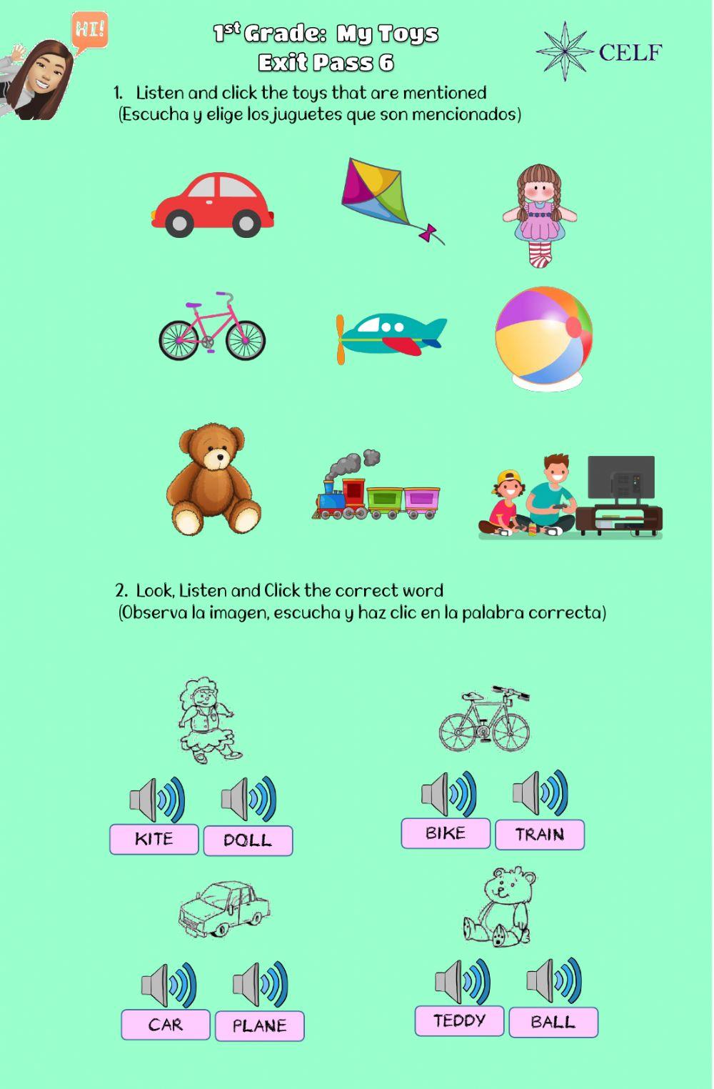 1st Grade Exit pass 6 worksheet | Live Worksheets