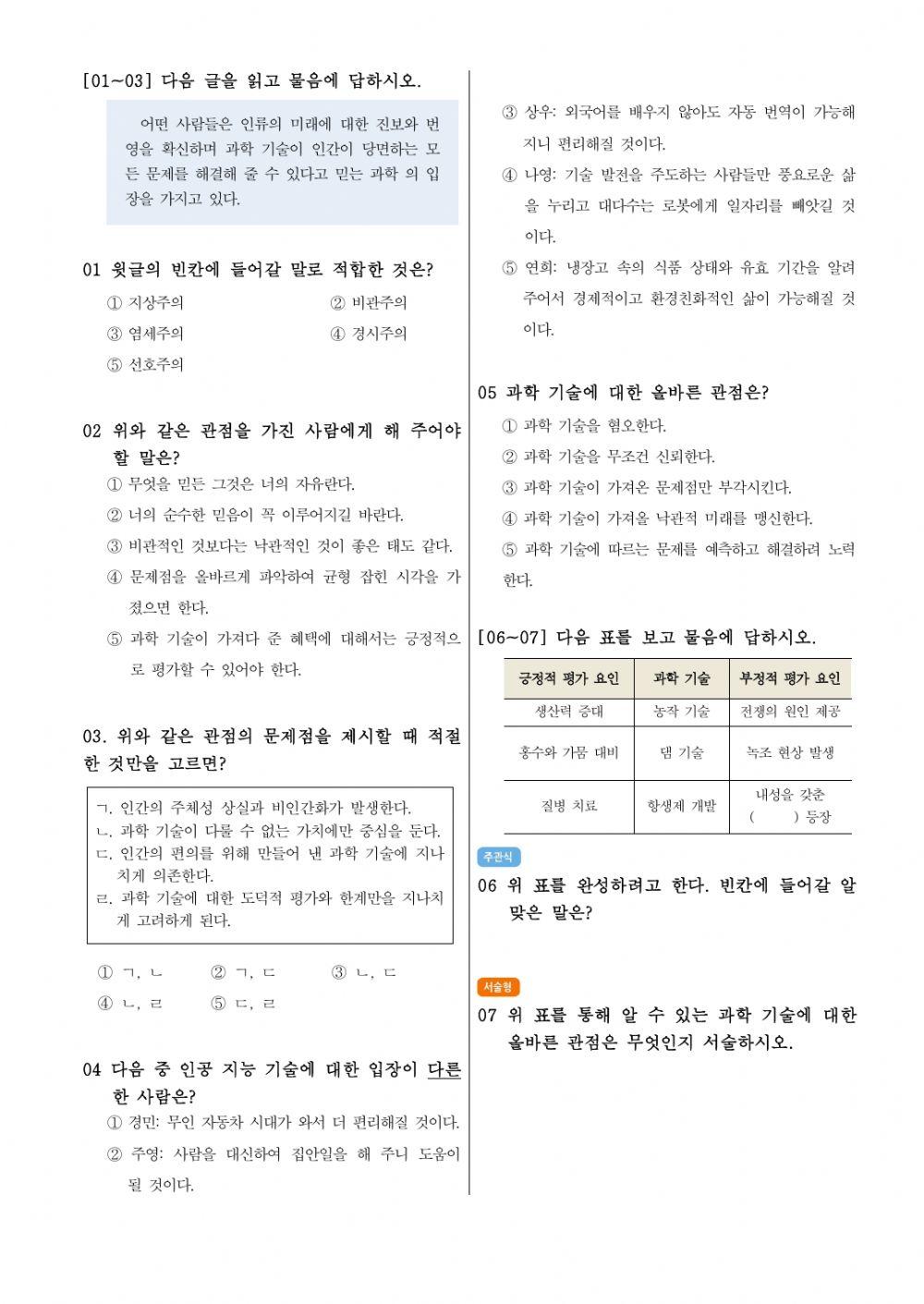 4 2 2 과학 기술은 모든 문제를 해결해 줄 수 있는가 6195342 Pjh17 Live