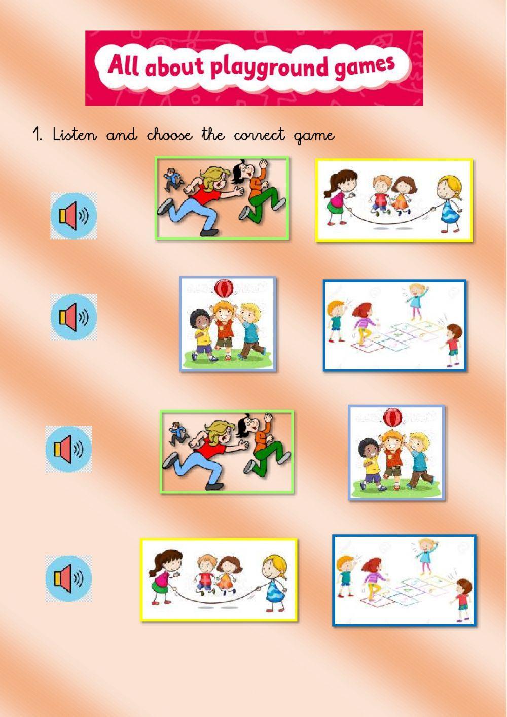 Playground games activity | Live Worksheets