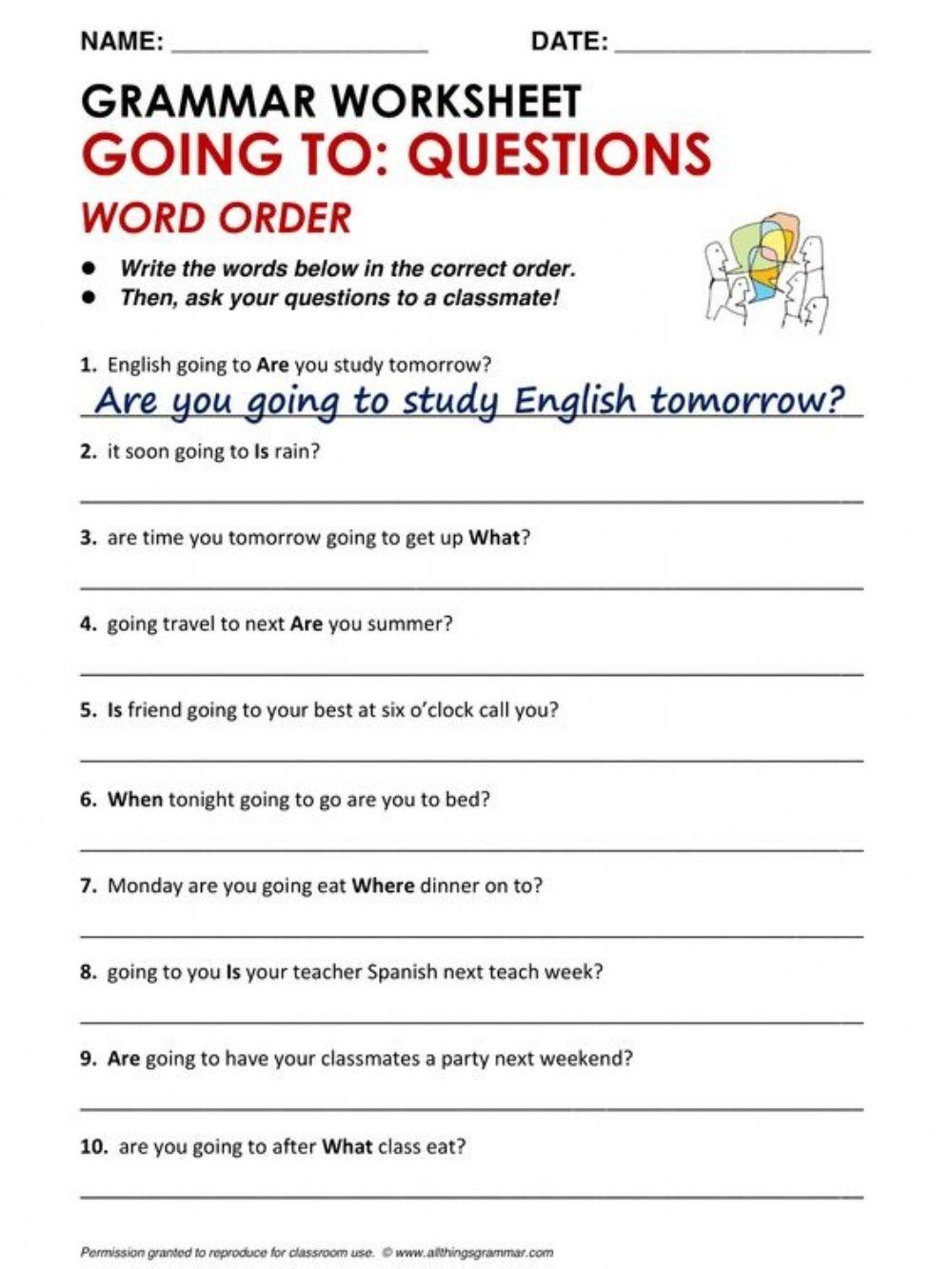Going to questi… | Free Interactive Worksheets | 4470425