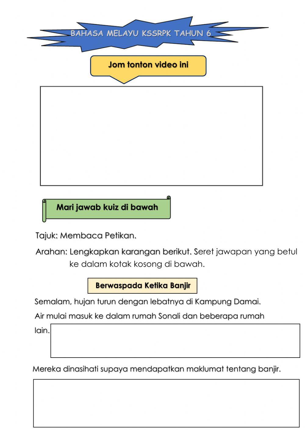 Membaca Petikan worksheet | Live Worksheets