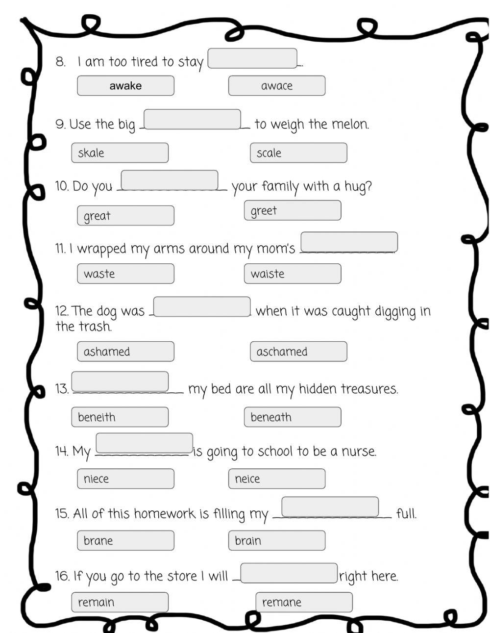 Week 9 Spelling Test 6253815 | April Leonard | Live