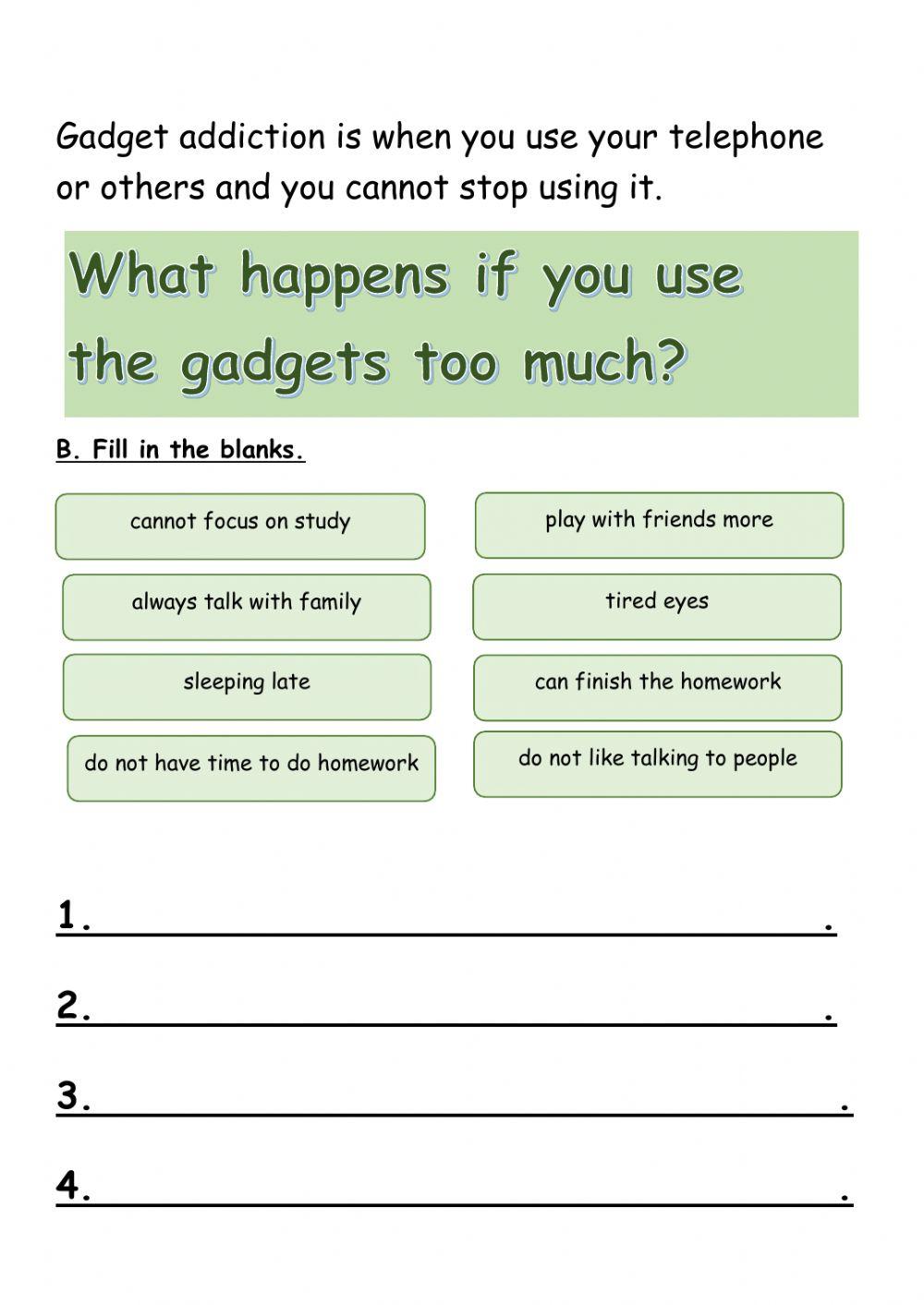 Gadget addiction 520884 | arifahmalek | Live Worksheets