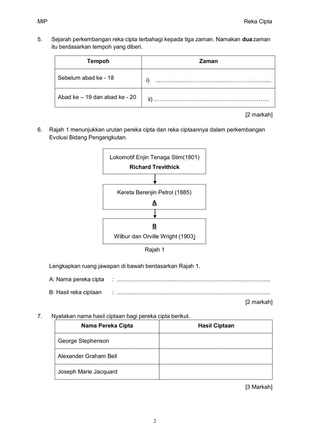 Bab 1 pengenalan kepada reka cipta worksheet | Live Worksheets