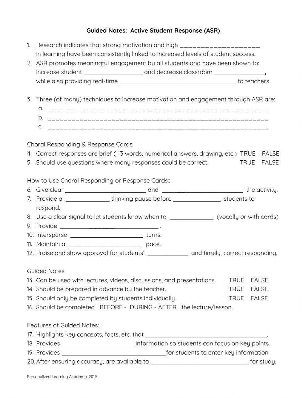 GN: Active Student Responding online exercise for | Live Worksheets