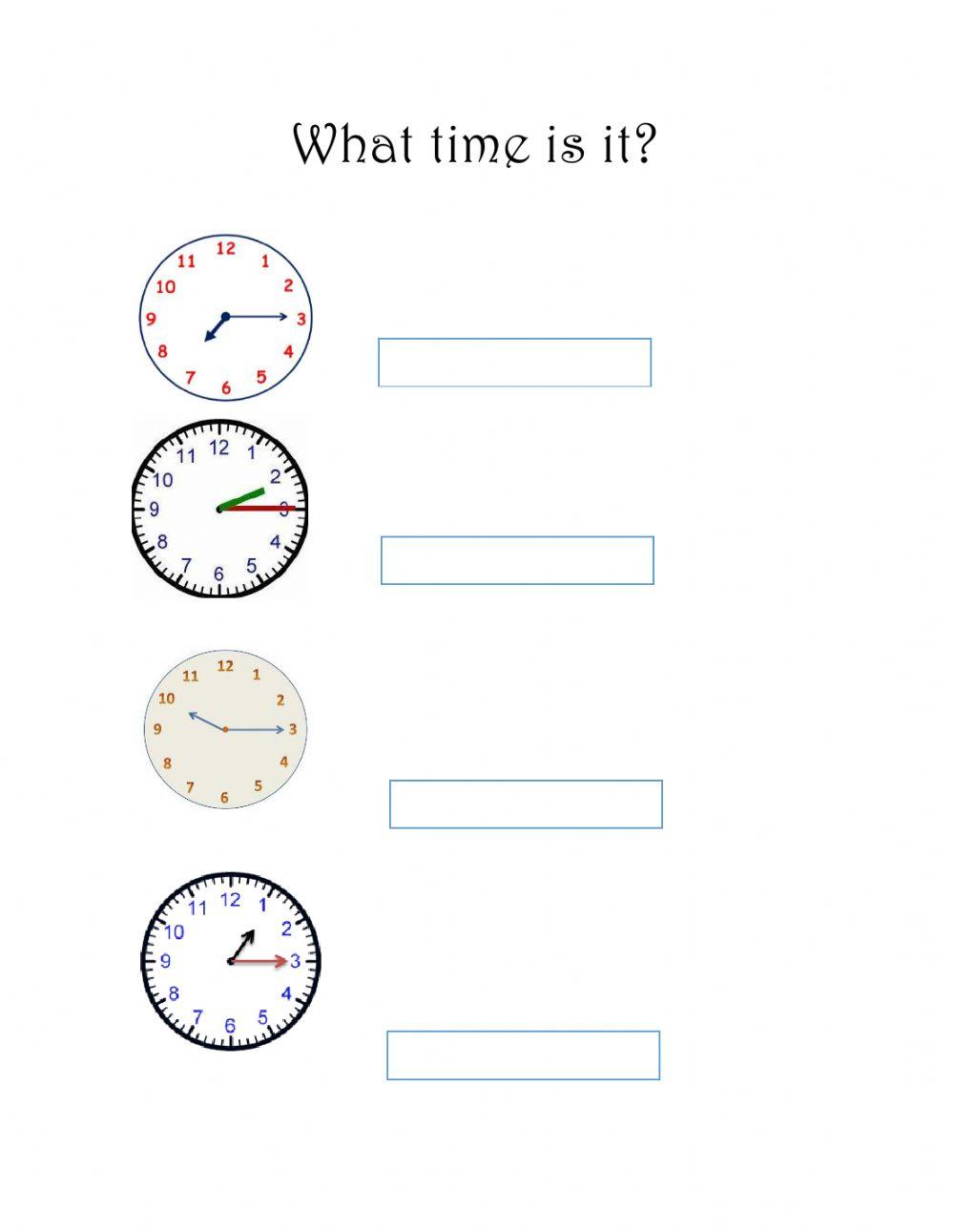 Telling the time online pdf worksheet | Live Worksheets