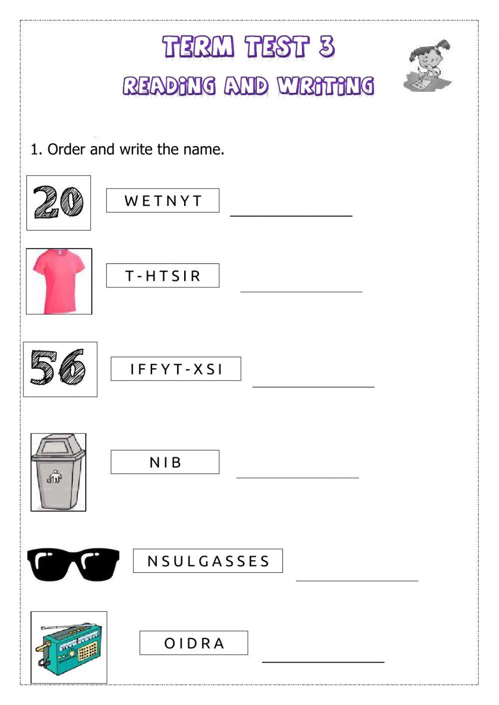 Prep pre jr test worksheet | Live Worksheets