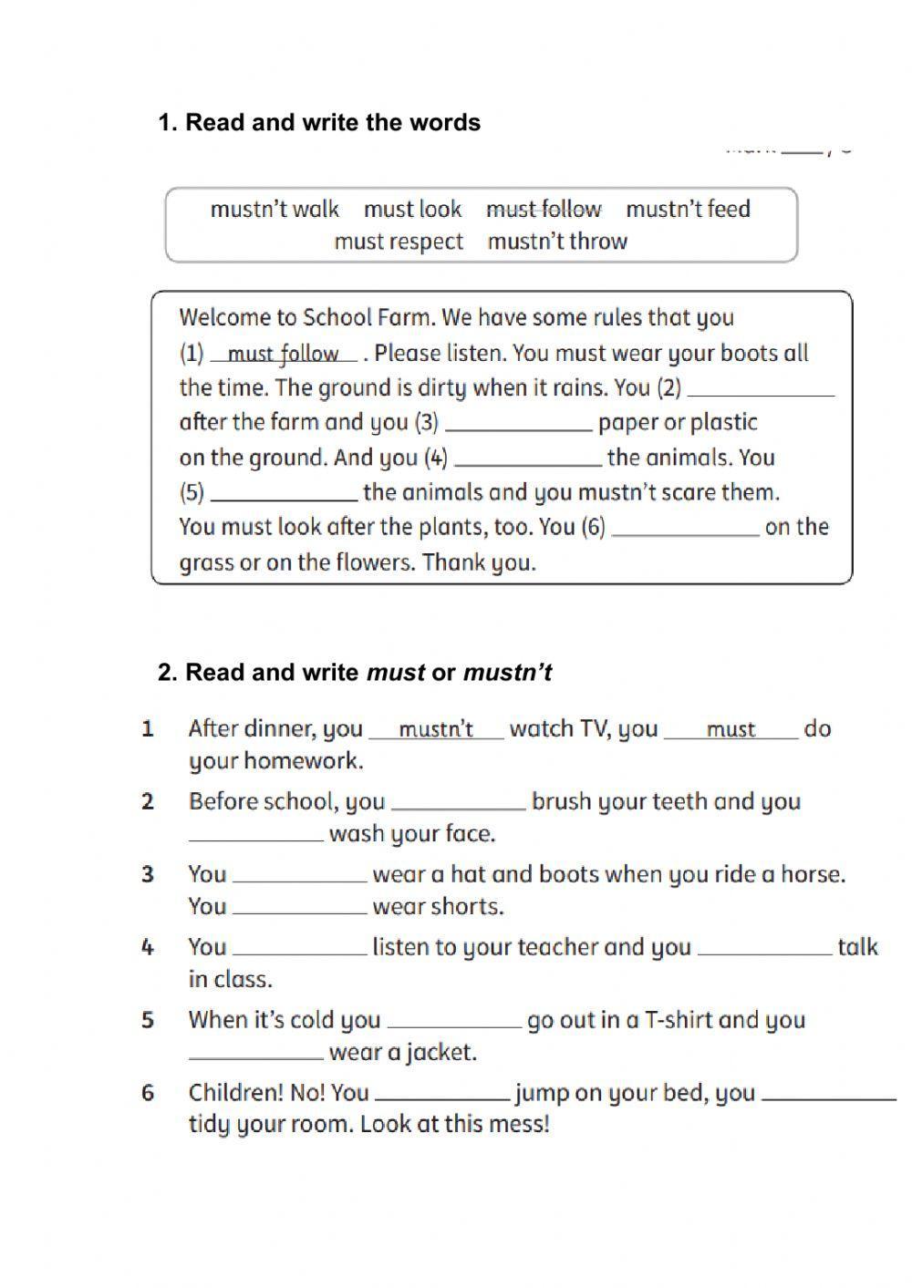 Must and mustn't 522147 | elenabecollege | Live