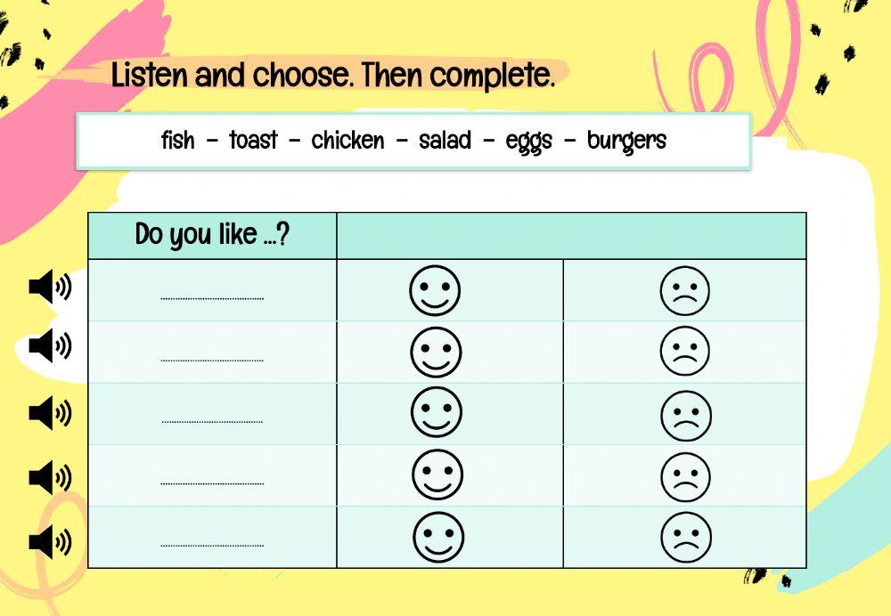 Food preferences | Free Interactive Worksheets | 522405