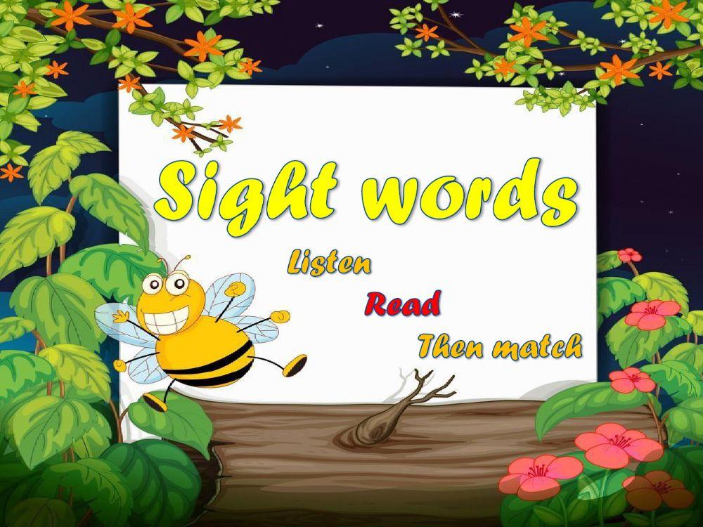 Sight words interactive activity for 2-3 | Live Worksheets