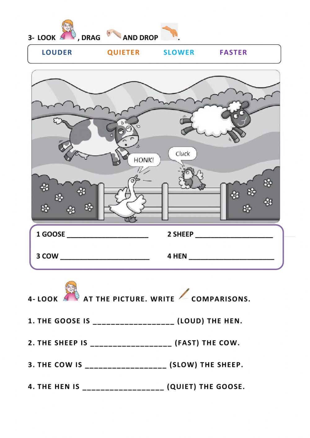COMPARISONS online worksheet for Primary school | Live Worksheets