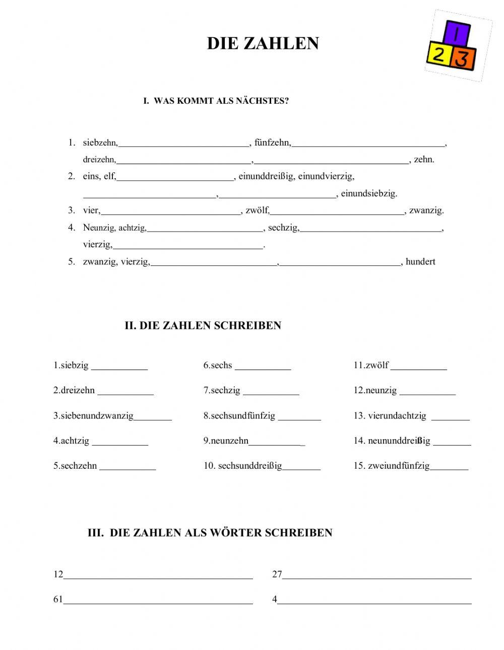 Zahlen bis 100 | Free Interactive Worksheets | 523075