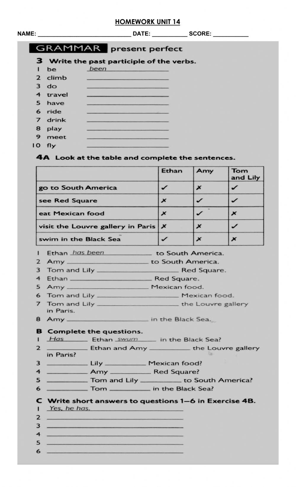 HOMEWORK Presen… | Free Interactive Worksheets | 6256937