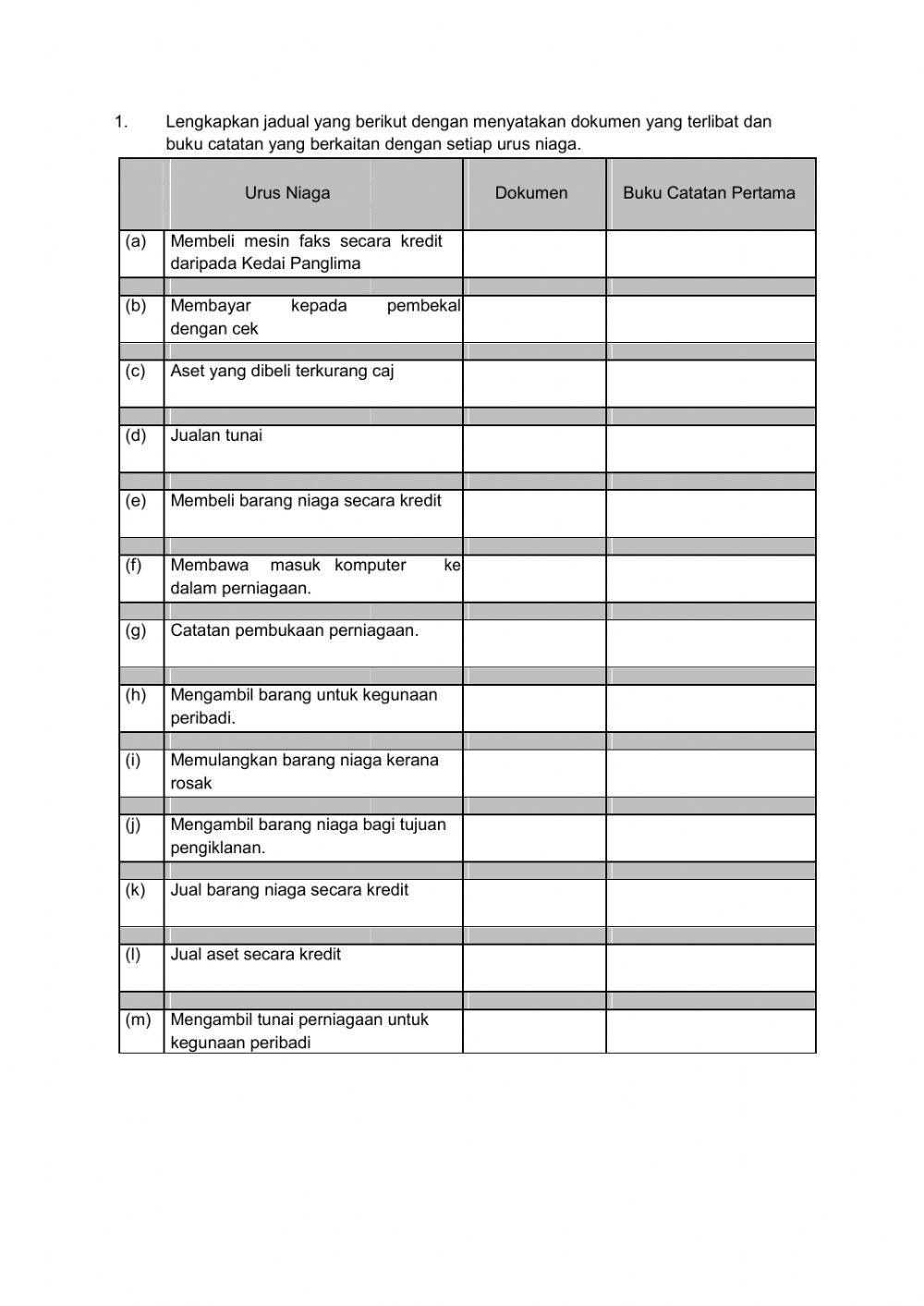Bab 4 Ting 4 : struktur online exercise for | Live Worksheets