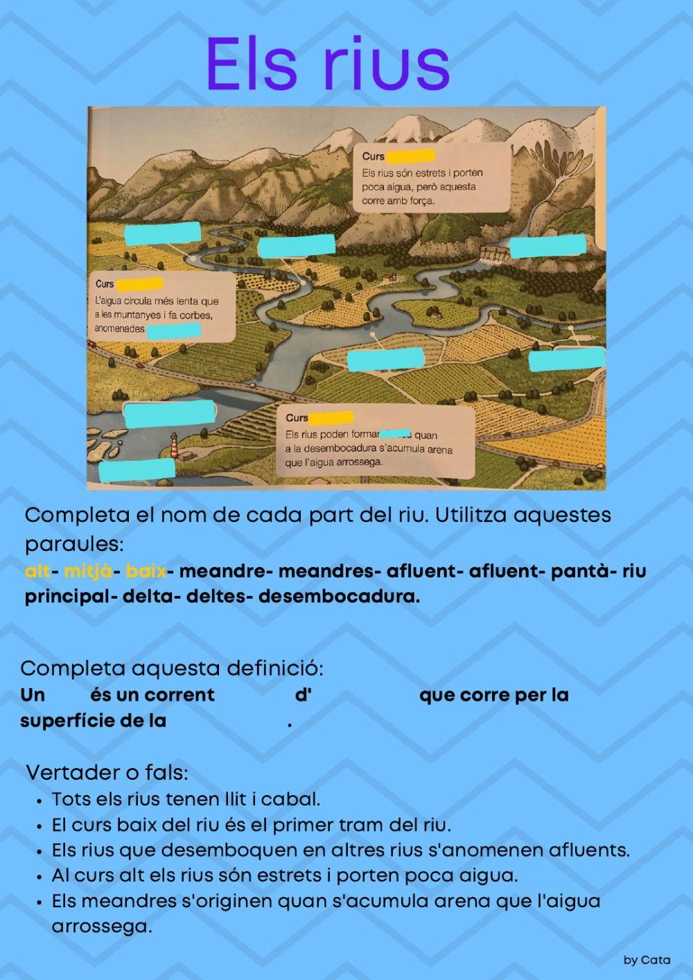 Els rius | Free Interactive Worksheets | 525943