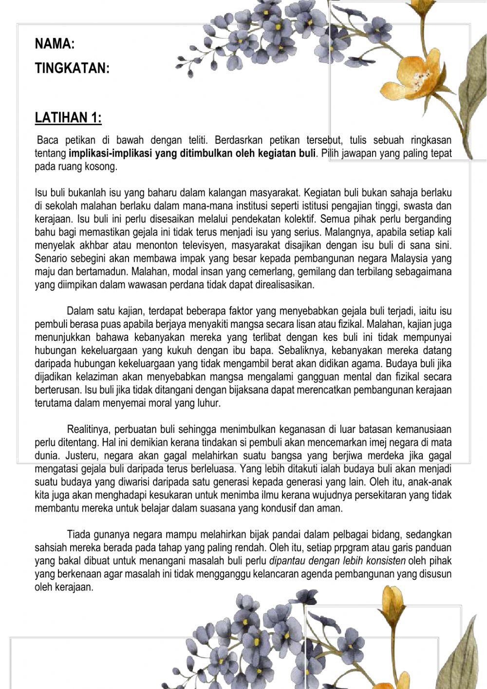 526351 | Ringkasan bm tingkatan 1 | Nurfiza1206