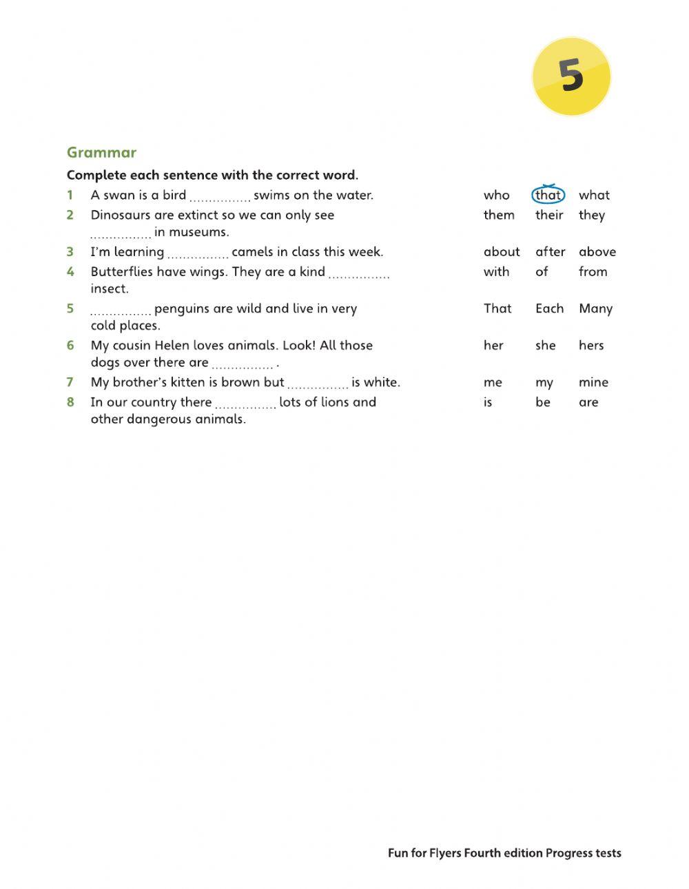 fun-for-flyers-… | Free Interactive Worksheets | 6258859