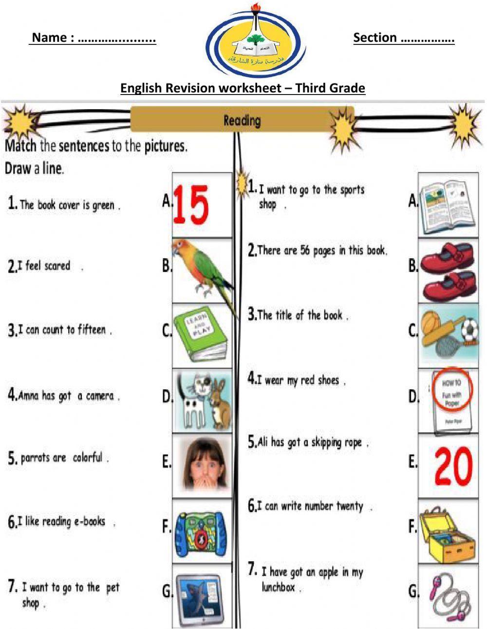 Revision - Grade 03 - Ms. Zahra activity | Live Worksheets