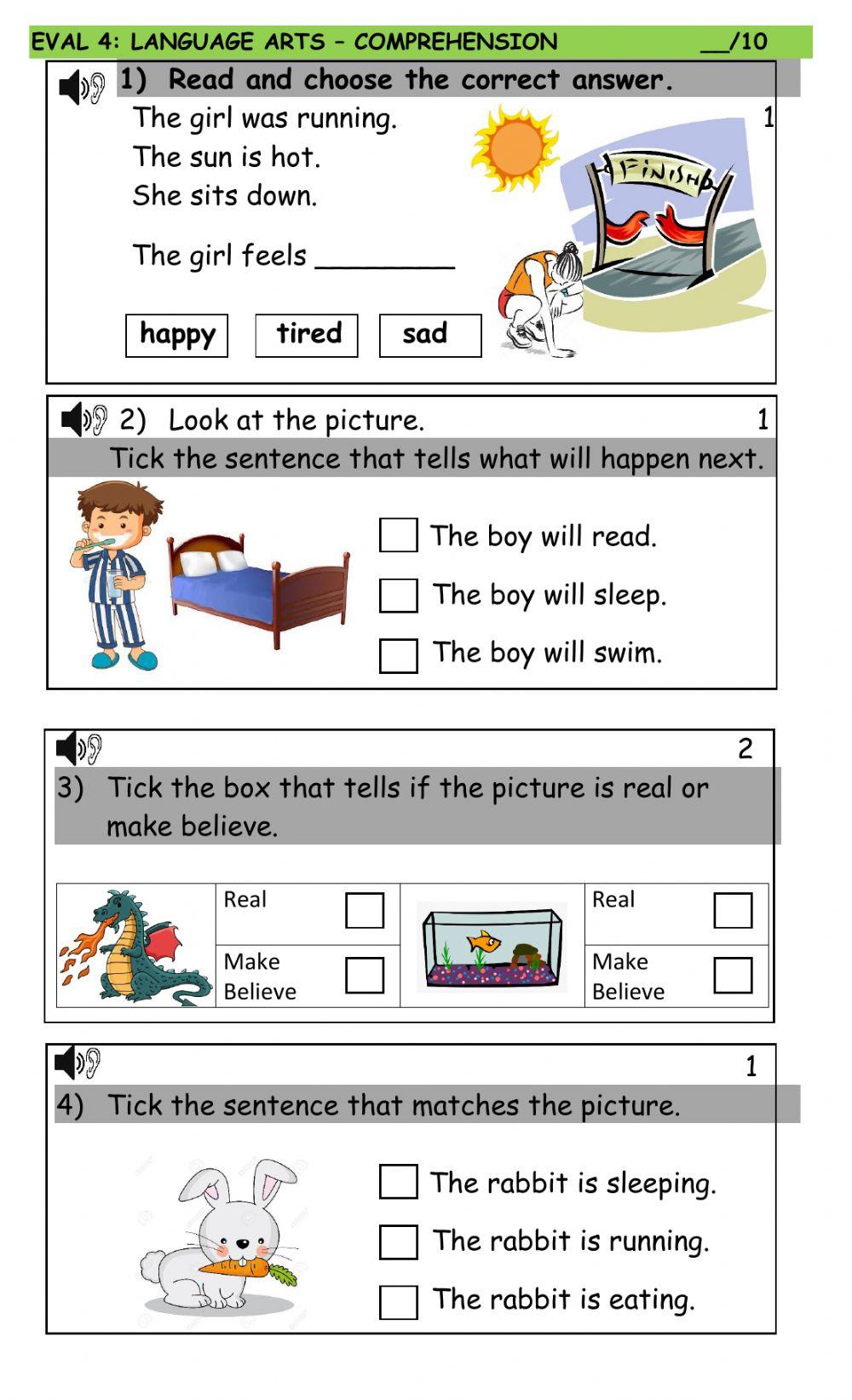 EVAL 4 - COMPRE… | Free Interactive Worksheets | 6259575