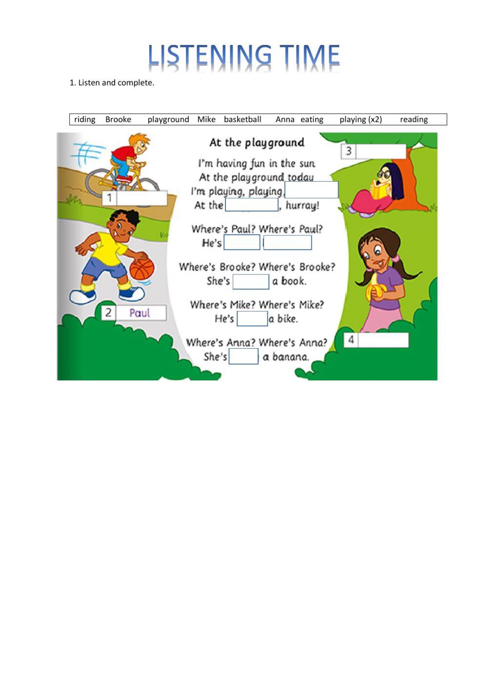 Listening | Free Interactive Worksheets | 527565