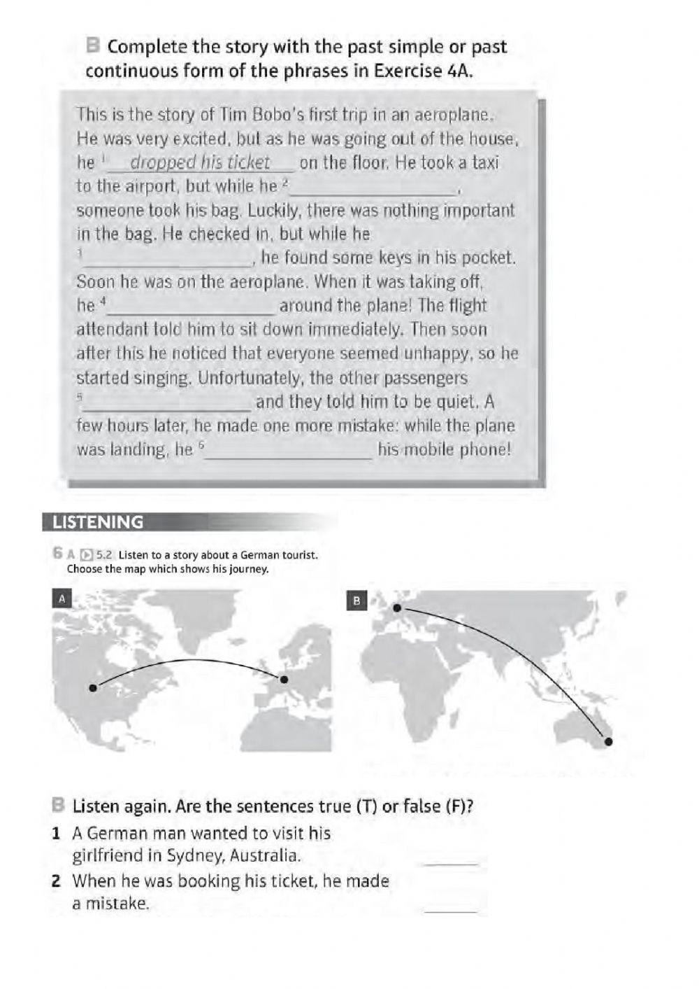 Pre-intermediate autumn past continuous+listening online exercise for ...
