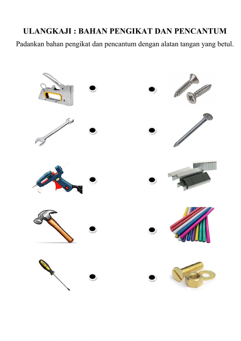 Bahan pengikat dan pencantum worksheet | Live Worksheets